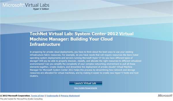 Technet Virtual Lab System Center 2012 Virtual Machine Manager Building Your Cloud
